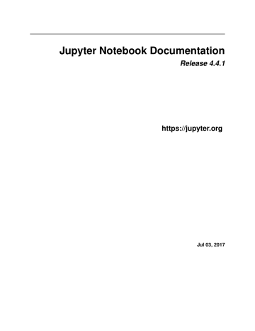 Jupyter Notebook Documentation | Manualzz
