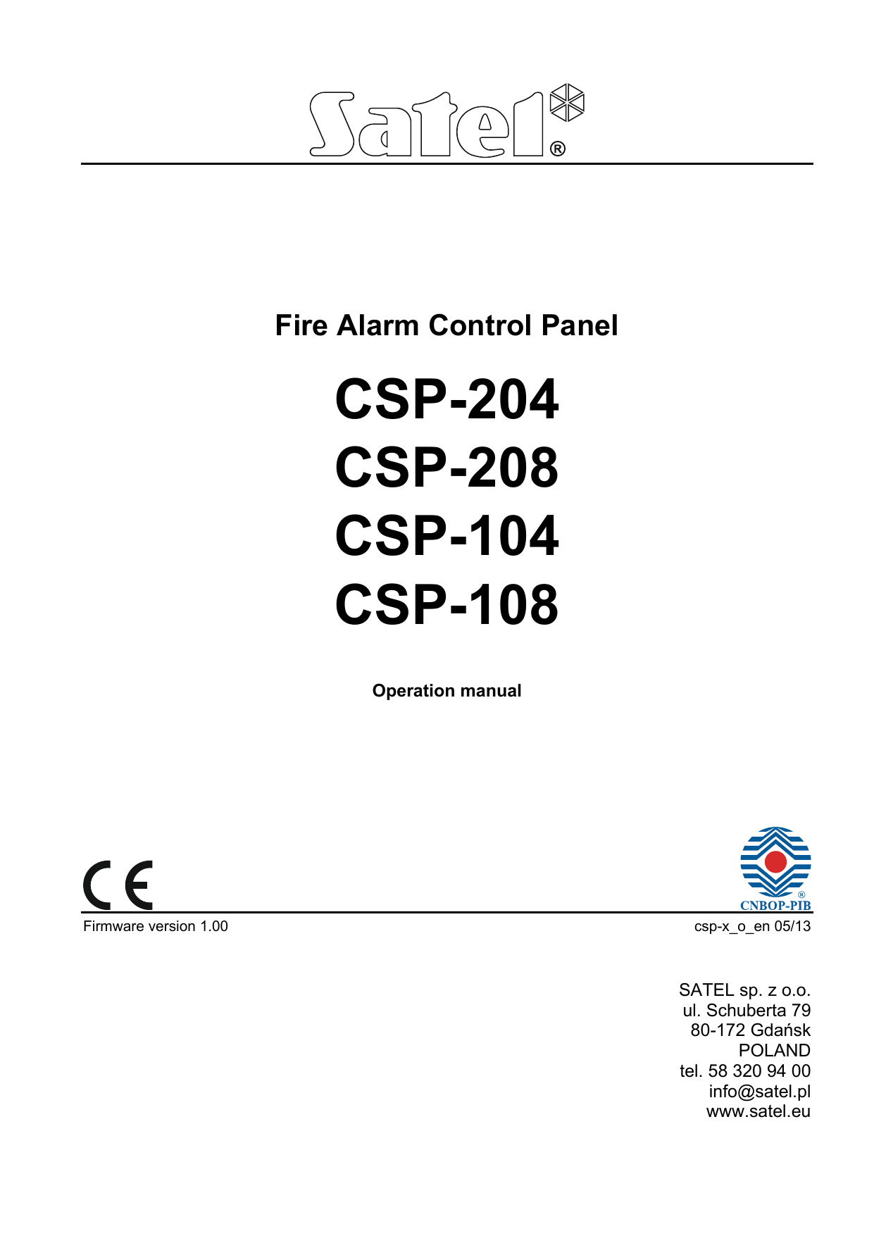 Satel CSP-104 Operation Manuals | Manualzz