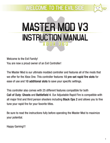 Xbox Controller Master Mod V3 instruction manual | Manualzz