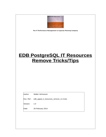 EDB PostgreSQL IT Resource Tips & Tricks | Manualzz