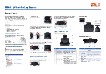 Vehicle Docking Station MTK 01 Quick Guide | Manualzz