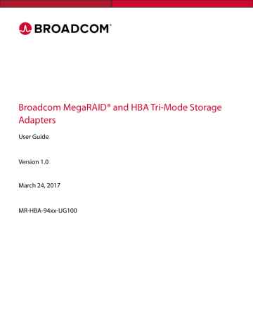 Broadcom MegaRAID and HBA Tri-Mode Storage Adapters User Guide | Manualzz