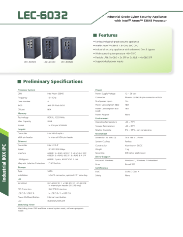 Lanner LEC-6032 Datasheet | Manualzz