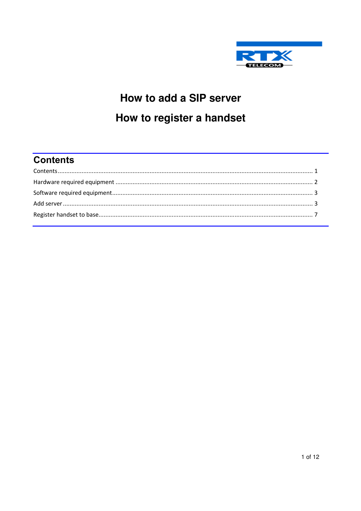 How To Add A SIP Server How To Register A Handset Manualzz