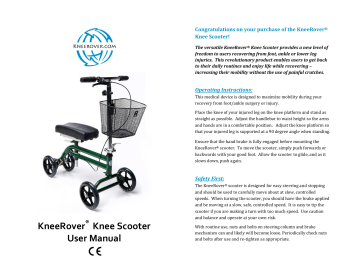 KneeRover Knee Scooter User Manual | Manualzz