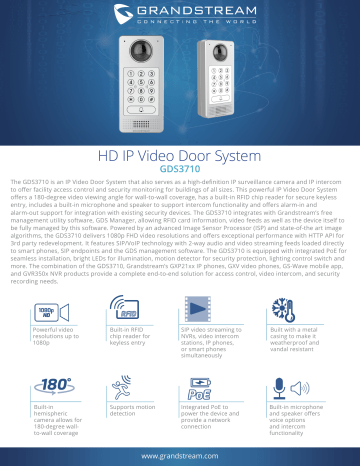 Grandstream GDS3710 Datasheet | Manualzz