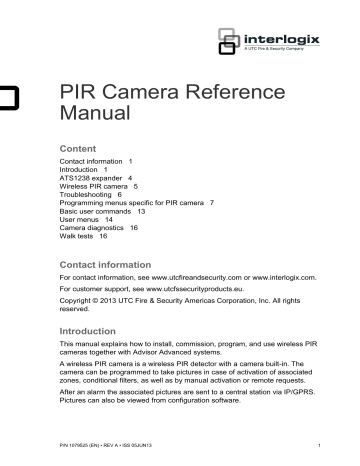 Interlogix PIR Reference Manual | Manualzz