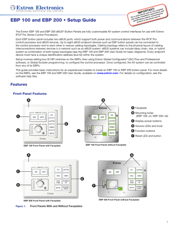 Extron EBP 100, EBP 200 Setup Guide | Manualzz