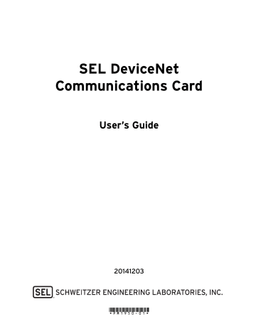 SEL DeviceNet Communications Card User’s Guide | Manualzz