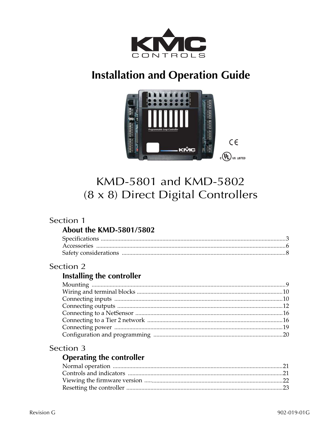 KMC KMD-5801 Installation Guide | Manualzz