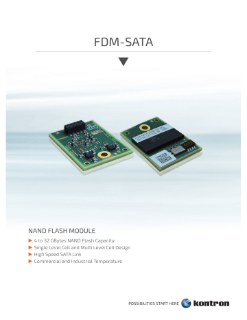 Kontron Nand Flash Modules FDM-SATA Datasheet | Manualzz
