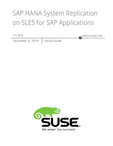 SAP HANA System Replication Setup Guide | Manualzz