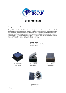 Remington Solar SGF20 - User manual, installation Guide