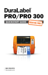 DuraLabel PRO 300, PRO Quickstart Guide | Manualzz