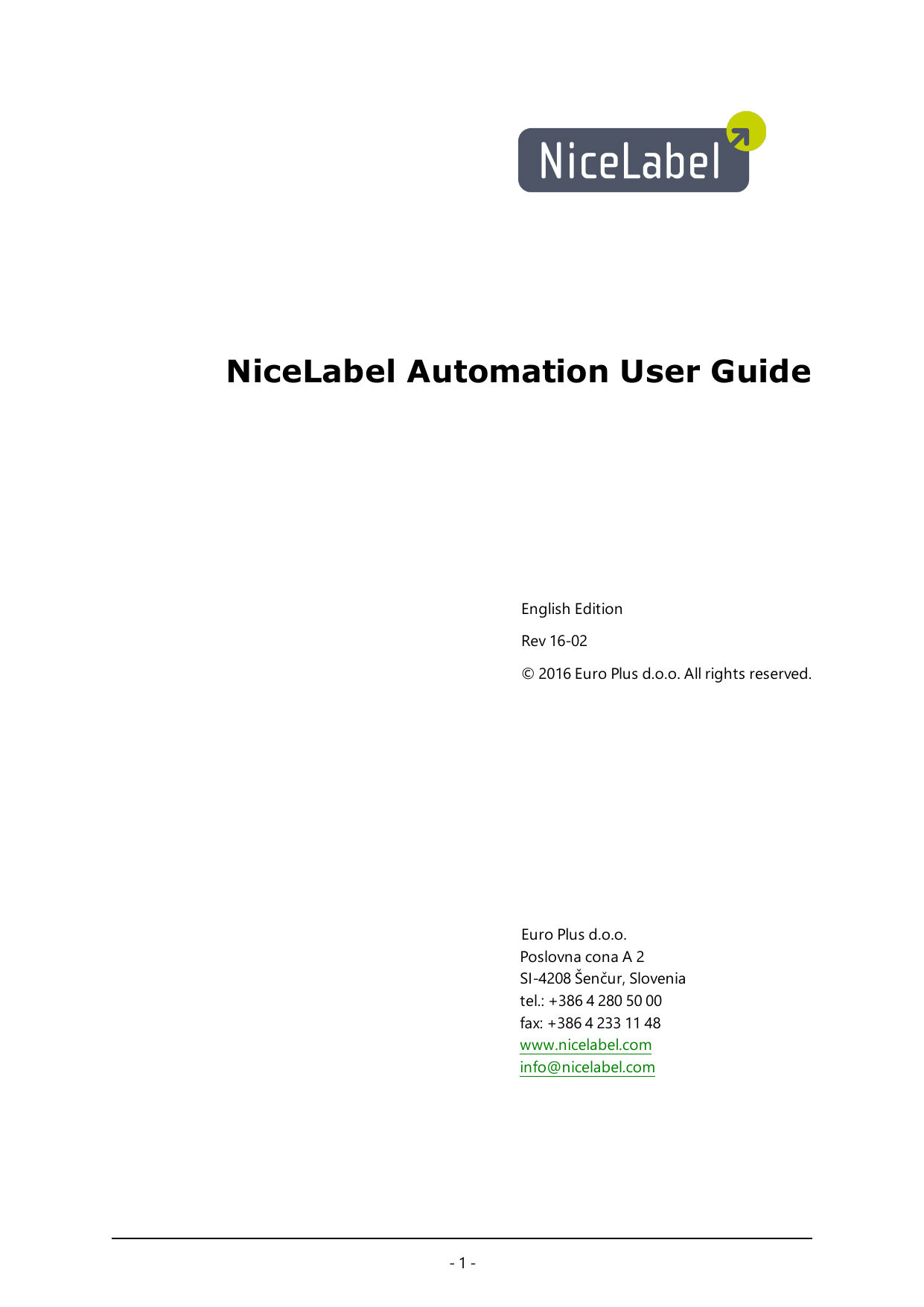 NiceLabel 6 Automation User Guide | Manualzz