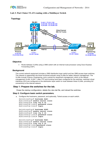 Chapter 4 Lab 4-2, Inter-VLAN Routing with an Internal Route | Manualzz