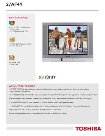 Toshiba 27AF44 Television Specification | Manualzz