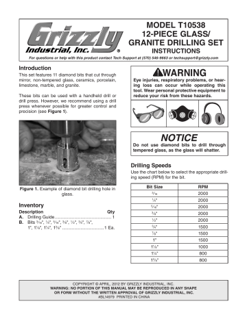 Grizzly T10538 Drill User manual | Manualzz