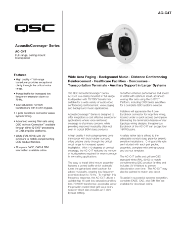 QSC AC-C4T Spec sheet | Manualzz