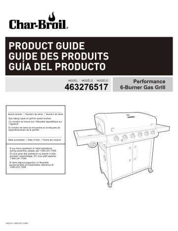 Char‑Broil 463276517 Performance Series™ 6-Burner Gas Grill Owner's ...