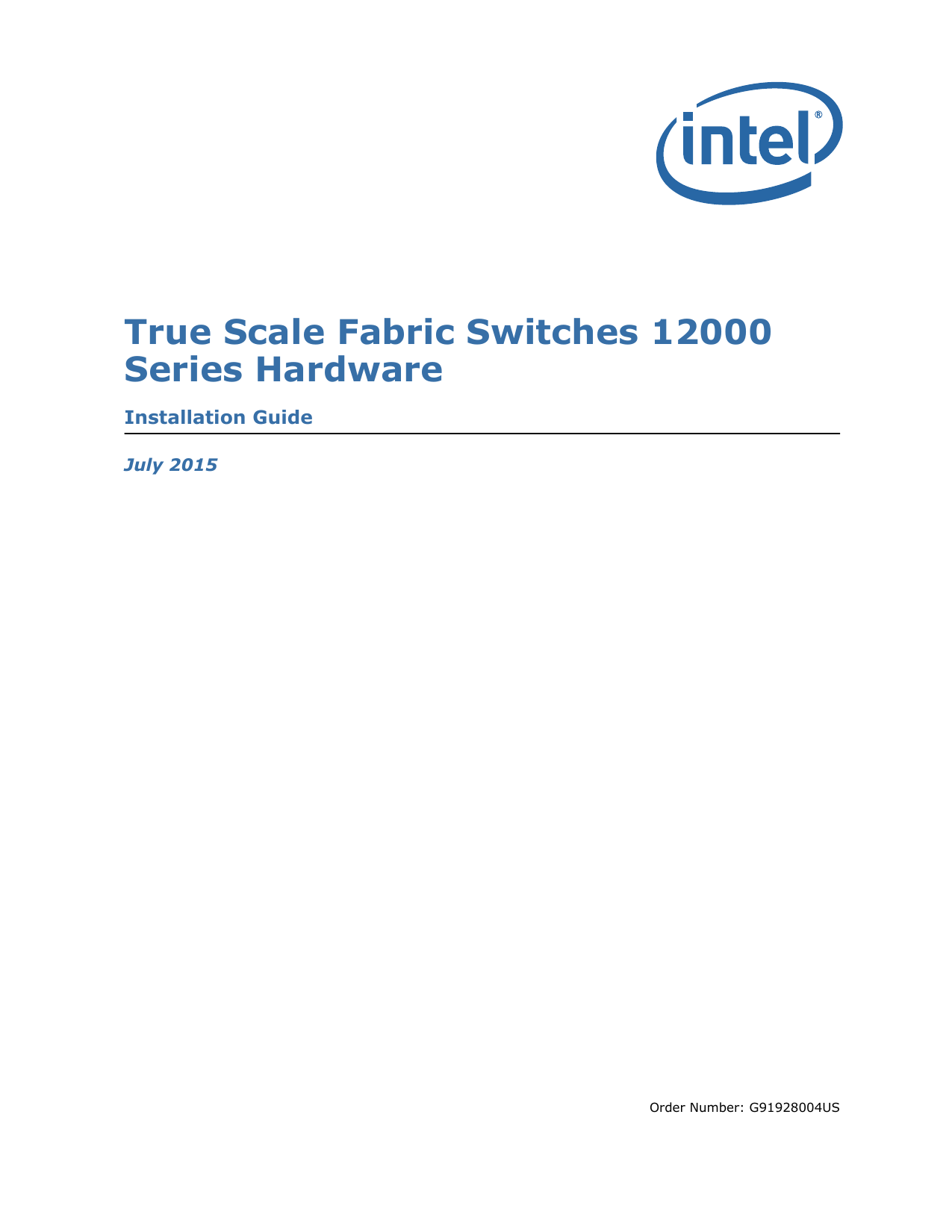 Intel True Scale Fabric Switches 12800-040 Installation manual | Manualzz