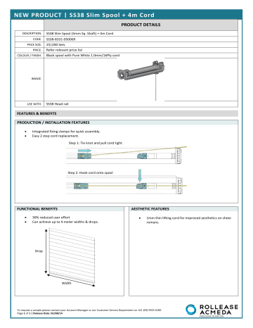 Rollease Acmeda SS38 Chain Control Quick Reference Guide | Manualzz