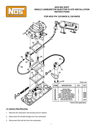 NOS 12610 Big Shot Injector Plate Instructions | Manualzz