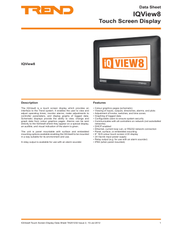 Trend IQView8 Datasheet | Manualzz