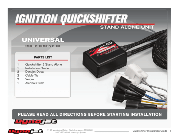 Dynojet Quickshifter Stand Alone Installation Instructions | Manualzz