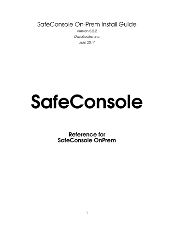 SafeConsole OnPrem Installation Guide | Manualzz