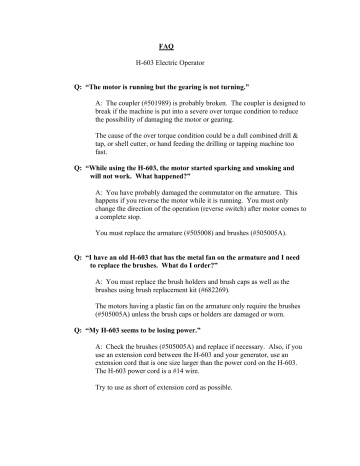 Mueller H-603 Electric Power Troubleshooting Guide | Manualzz