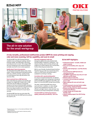 OKI B2540 Brochure & Specs | Manualzz