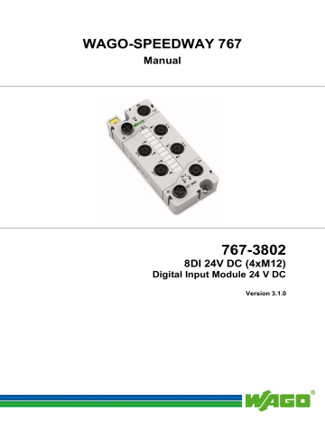 WAGO Digital input module 24VDC, 8 inputs Manual | Manualzz