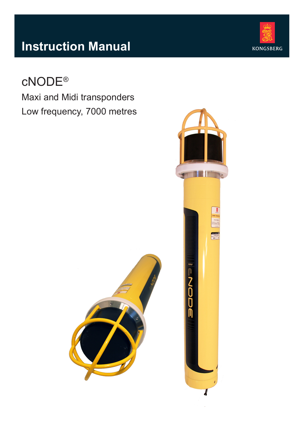 Kongsberg cNODE Midi Transponder Instruction manual | Manualzz