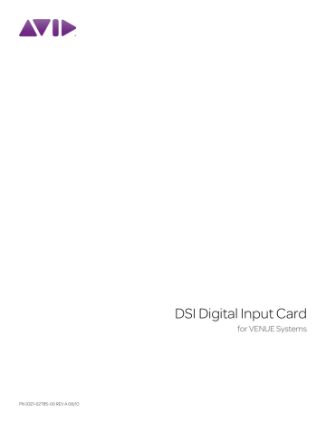 Avid DSI - Digital Input Card User Manual | Manualzz
