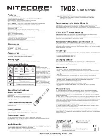 Nitecore TM TM03 User Manual | Manualzz