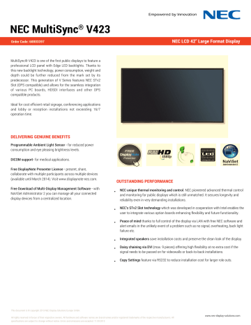 NEC V423 Specification | Manualzz