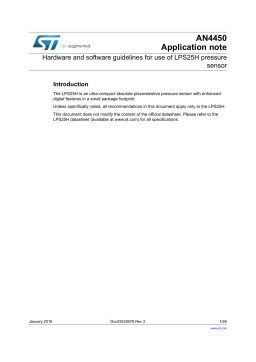 STMicroelectronics LPS25H - Application Note, Data Sheet