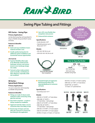 Rain Bird SPX Series Swing Pipe Tech Spec | Manualzz
