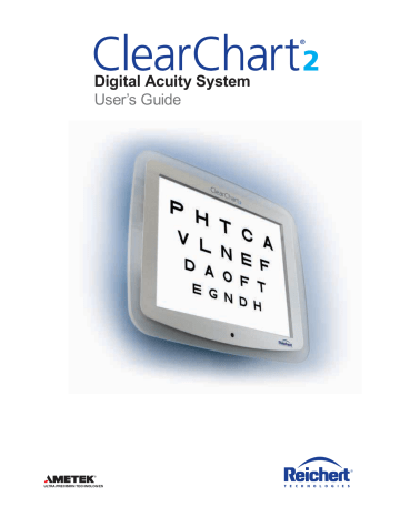 ClearChart 2 Digital Acuity System User`s Guide | Manualzz