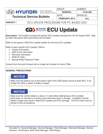ECU Update Technical Service Bulletin | Manualzz