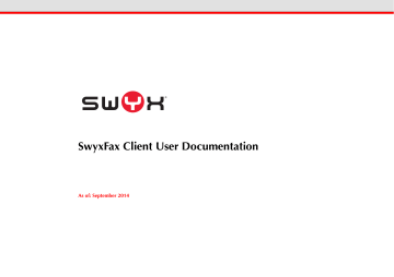 SwyxFax Client User Documentation | Manualzz