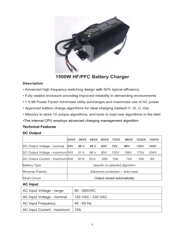1500W HF/PFC Battery Charger | Manualzz