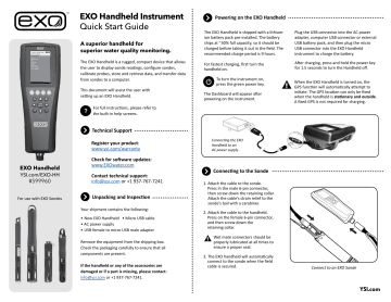 YSI EXO Handheld Quick Start Guide | Manualzz