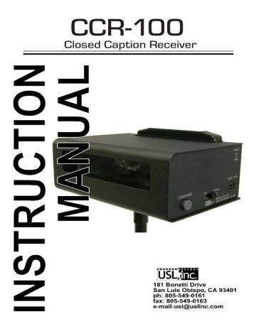 QSC CCR-100 User manual | Manualzz