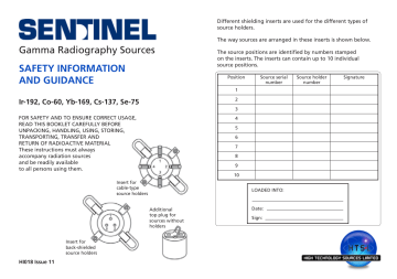 SENTINEL Gamma Radiography Sources 880 SC Safety Information | Manualzz