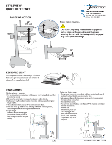 Ergotron StyleView Quick Reference | Manualzz