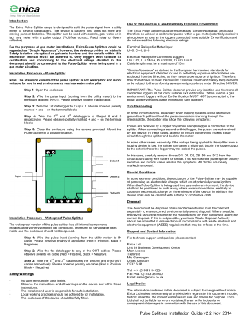 Pulse Splitter Installation Guide - Enica | Manualzz