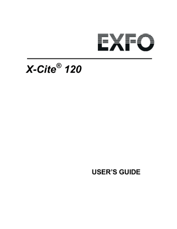 X-Cite 120 User's Guide | Manualzz