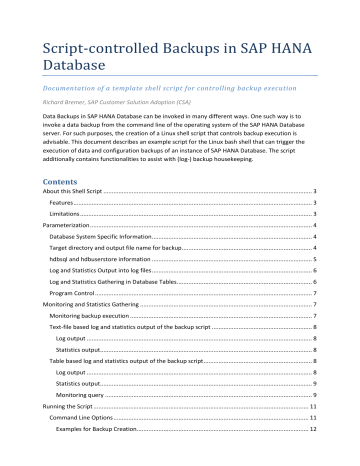 SAP HANA Database documentation | Manualzz